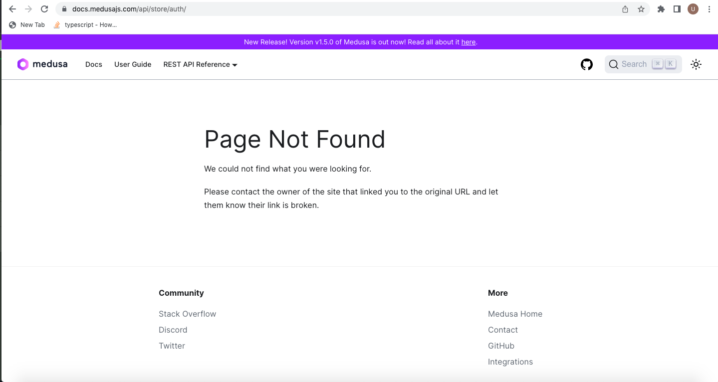 Redirection Error Api Reference · Issue 2432 · Medusajsmedusa · Github 7539