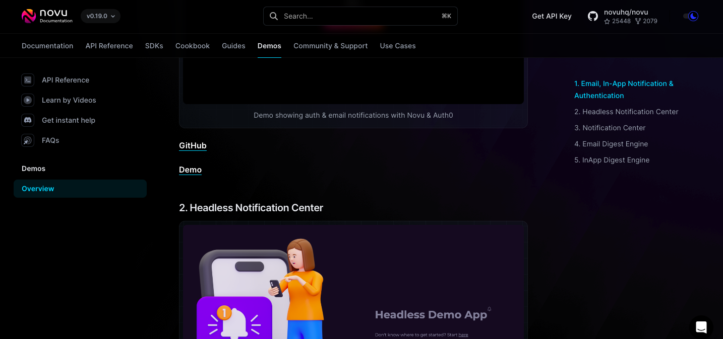 Improve the UX of Demo page · Issue #146 · novuhq/docs · GitHub