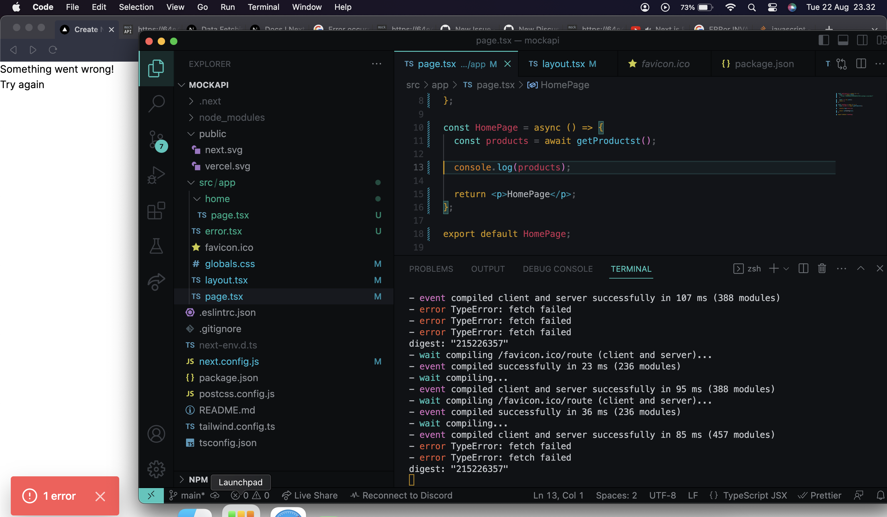 fetch error · vercel next.js · Discussion #54388 · GitHub