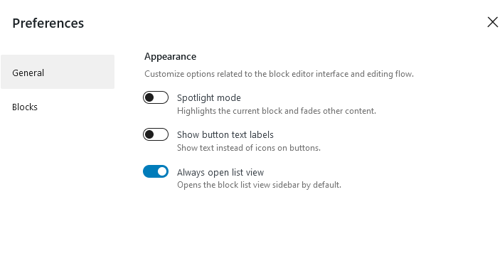 Site Editor Always Open List View Preference Possible Regression · Issue 47449 · Wordpress