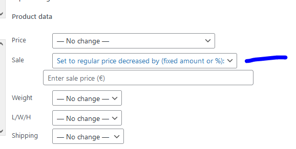 Variable Products > bulk edit > set sale price from standard price does not work · Issue #36802 ...