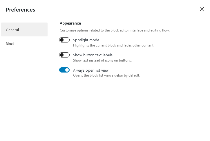 Site Editor: Always Open List View preference possible regression · Issue #47449 · WordPress ...