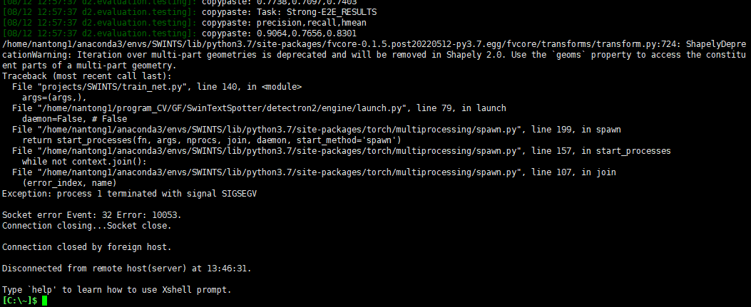 Finetune totaltext时报这个错是为什么呢？ · Issue #44 · mxin262/SwinTextSpotter · GitHub