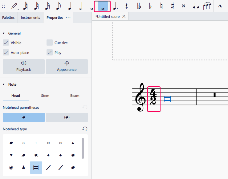 Cannot apply notehead Alt. Brevis to note · Issue #18765 · musescore/MuseScore · GitHub