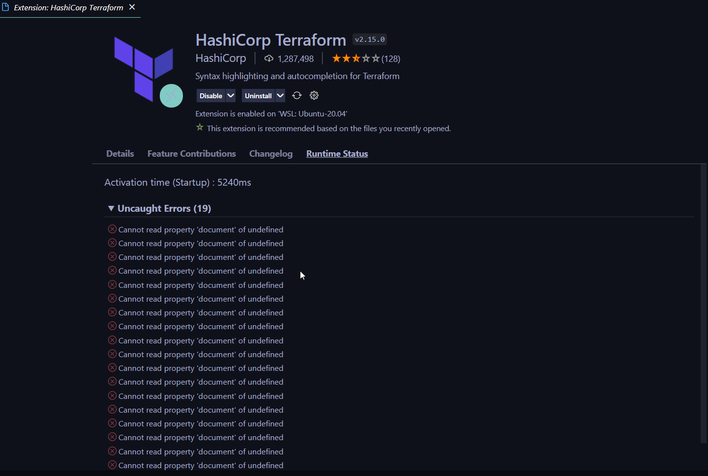 Extension issue · Issue #805 · hashicorp/vscode-terraform · GitHub