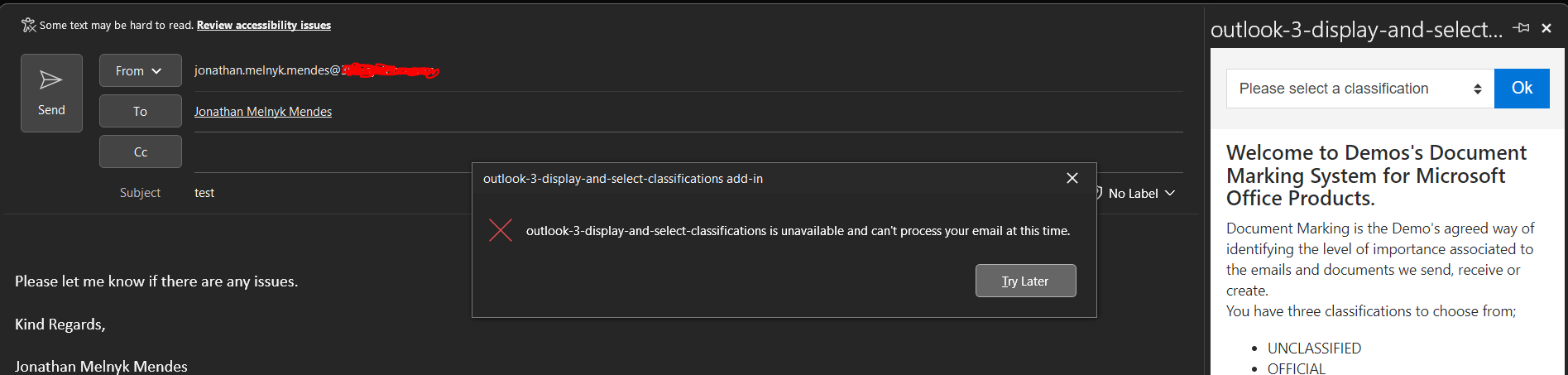 Outlook: Unable to use smart alerts on locally hosted add-in · Issue #3677 · OfficeDev/office-js ...