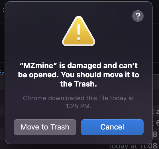 '"MZmine" is damaged and can't be opened. You should move it to the ...