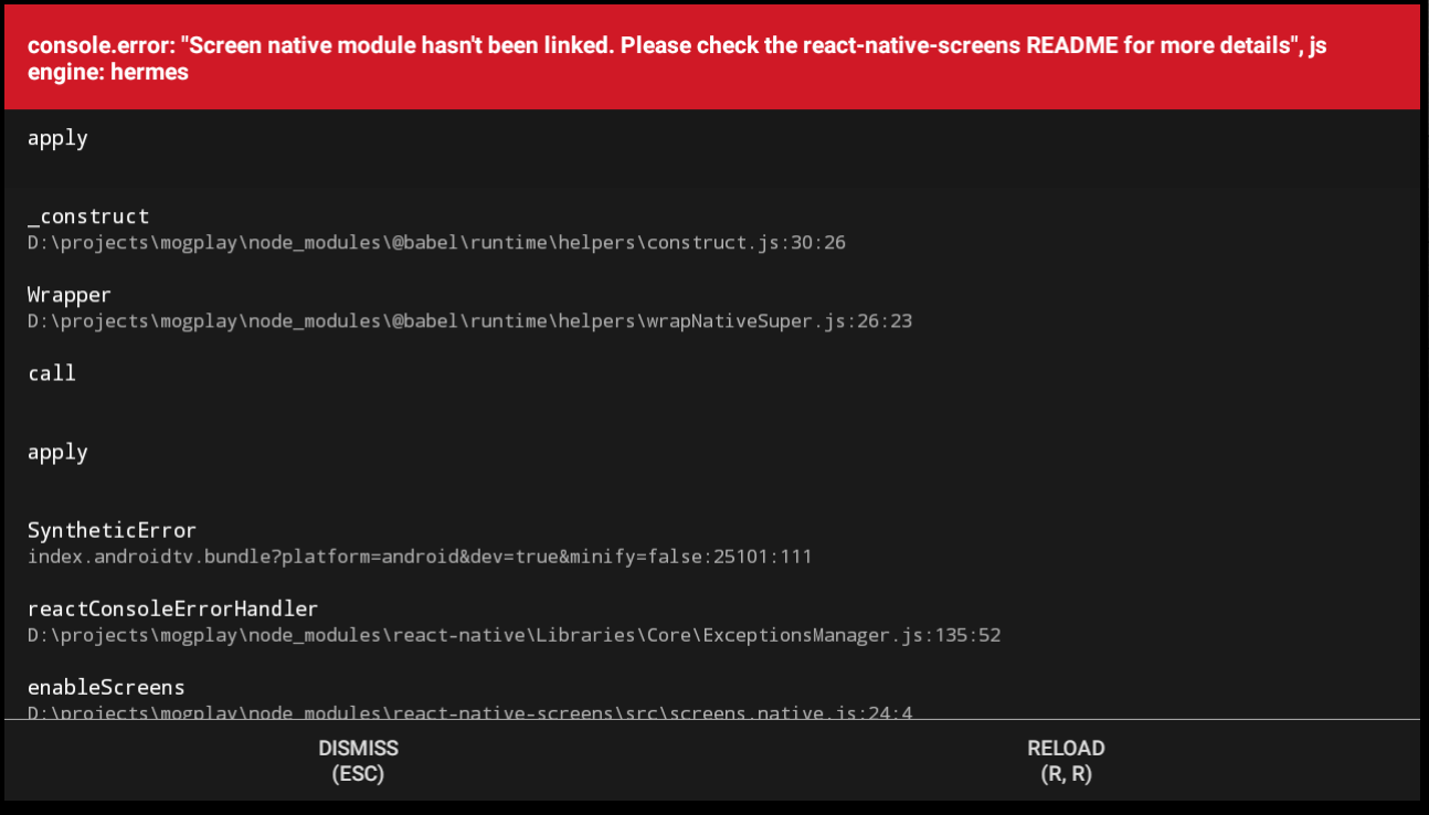 Screen native module hasn't been linked · Issue #500 · flexn-io/renative · GitHub