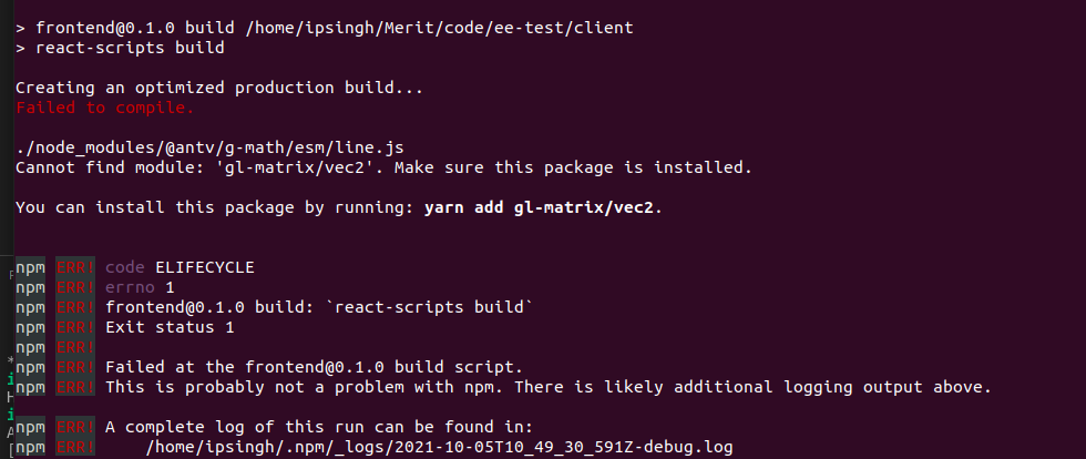 🐛[BUG] gl-matrix/vec2 module error in react build · Issue #908 · ant-design/ant-design-charts ...