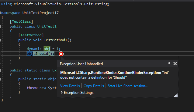 Should().Be() Throws exception using dynamic types · Issue #1493 ...