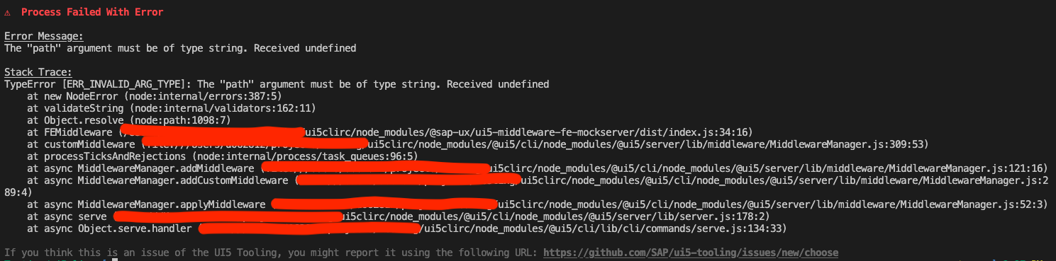 Bug Ui5 Middleware Fe Mockserver Fails To Start With Ui5 Tooling V3 Rc · Issue 409 · Sapopen