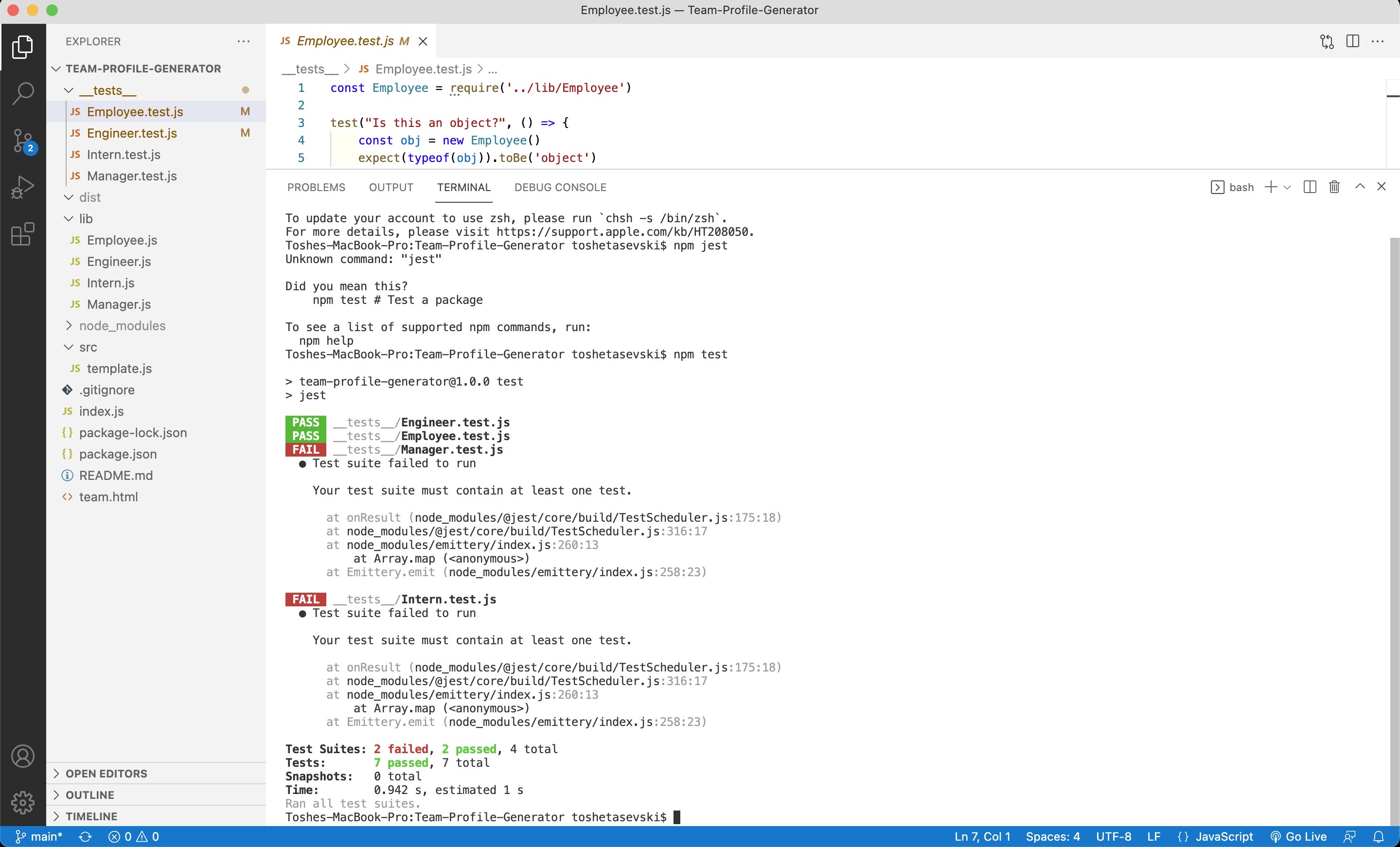 GitHub - Tasevski87/Team-Profile-Generator
