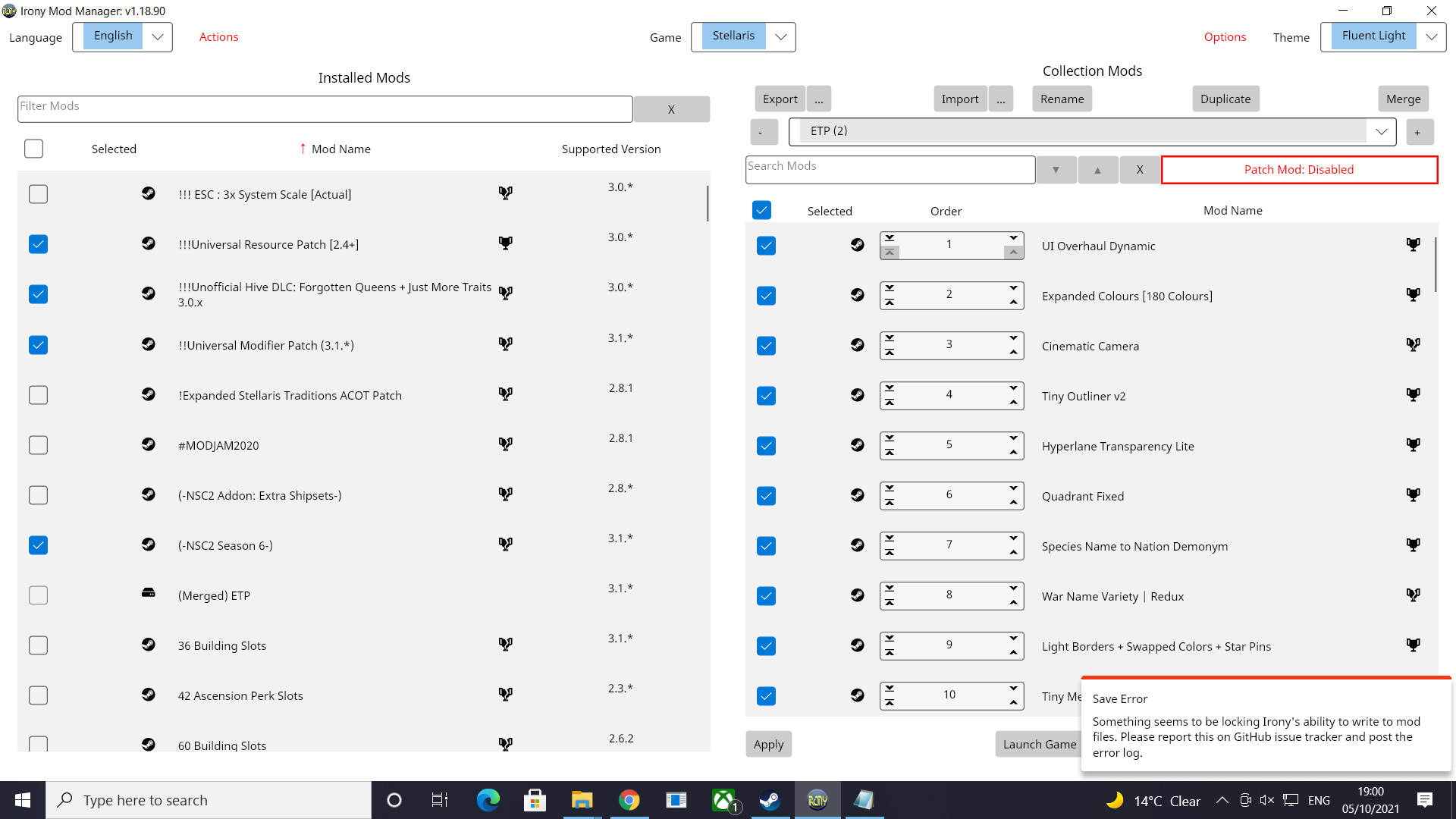 Irony unable to write to mod files · Issue #302 · bcssov/IronyModManager · GitHub