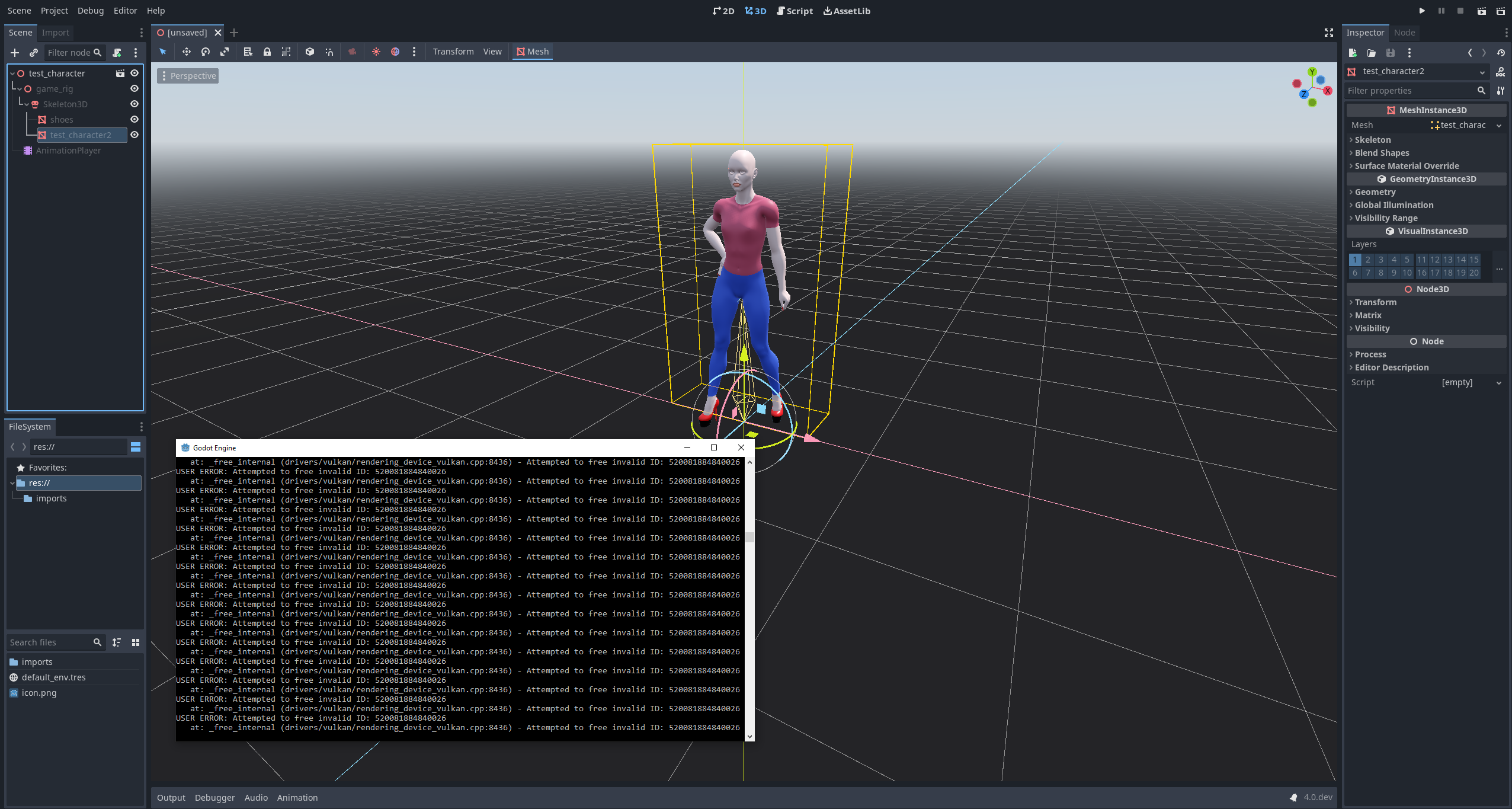 [4.0 nightly build] Missing mesh data in imported glTF leads to console ...