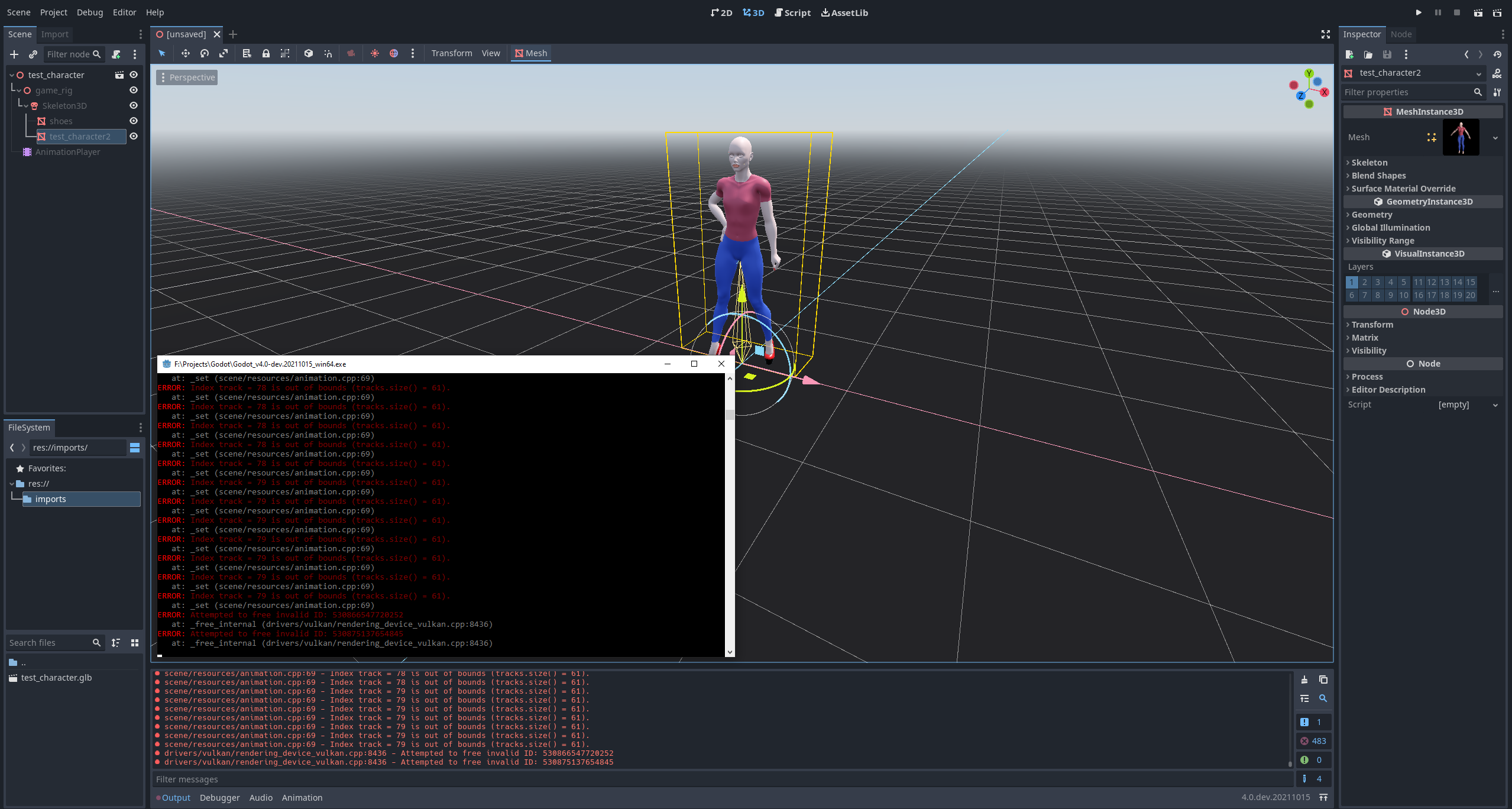 [4.0 nightly build] Missing mesh data in imported glTF leads to console ...