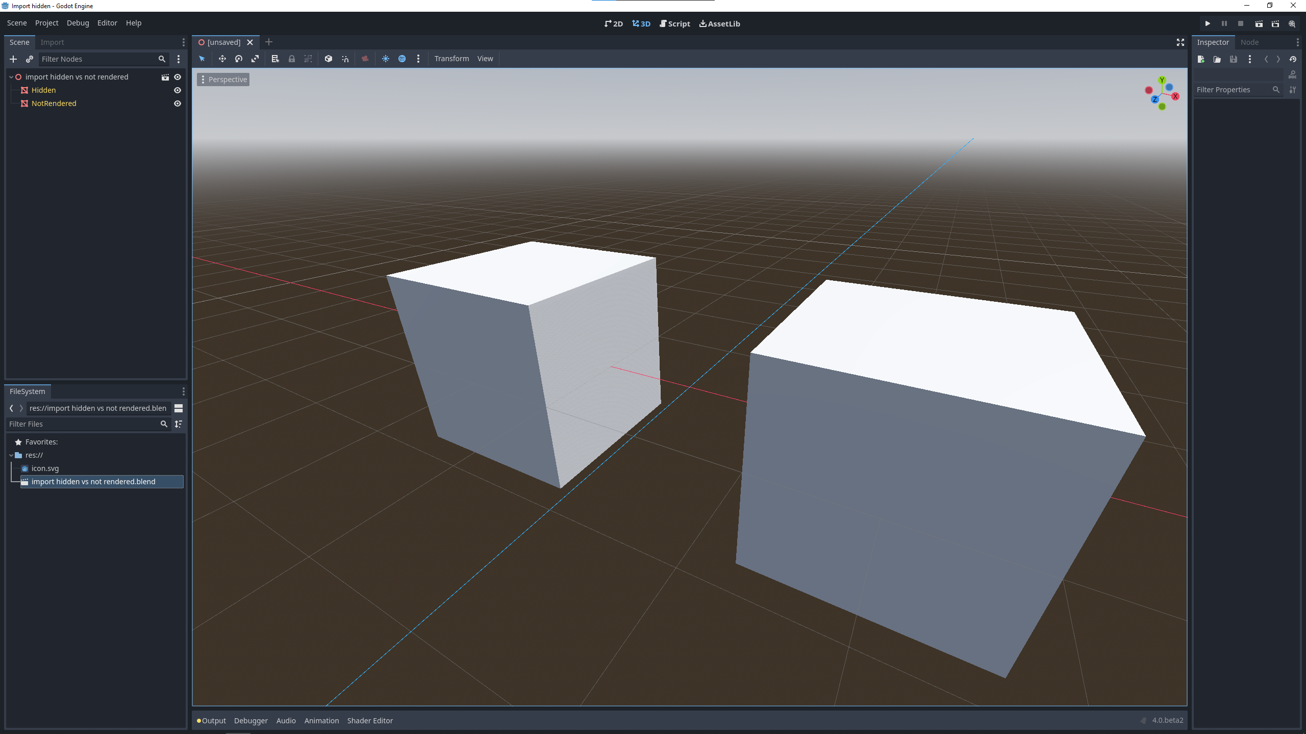 .blend import: Import option "visible only" seems to have no effect ...