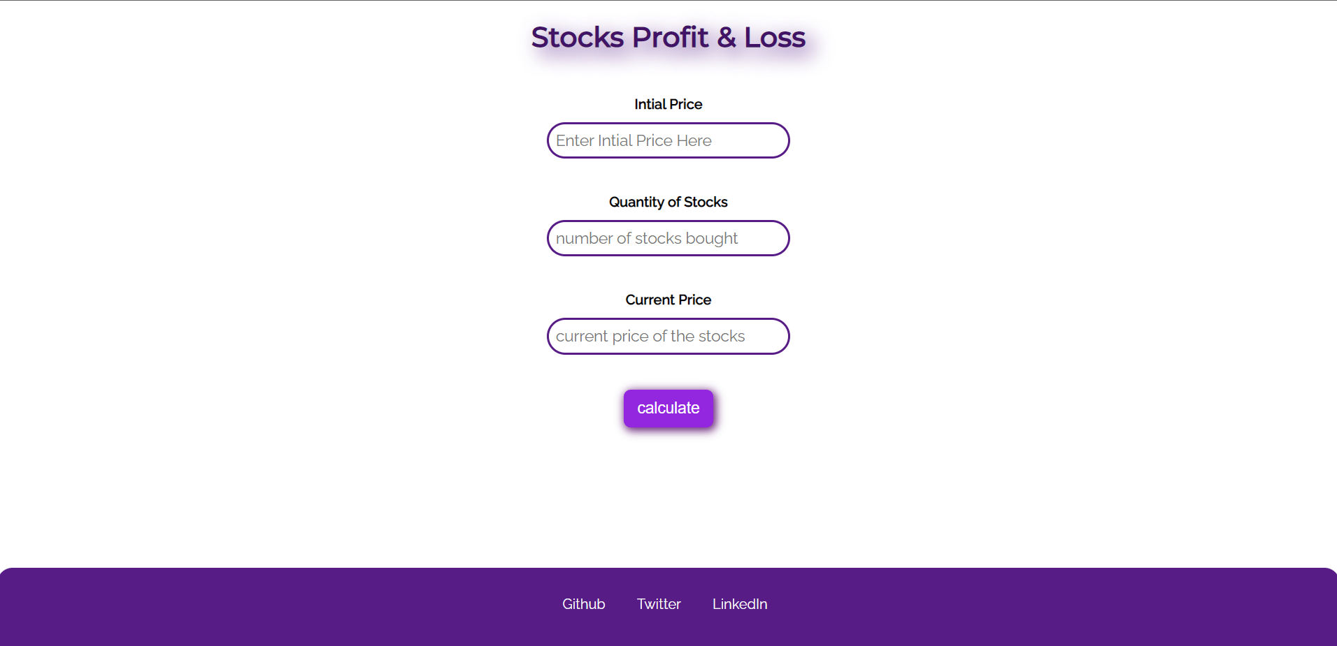GitHub - Shinu07/Stock-PnL-Calculator: stock Profit & loss calculator app