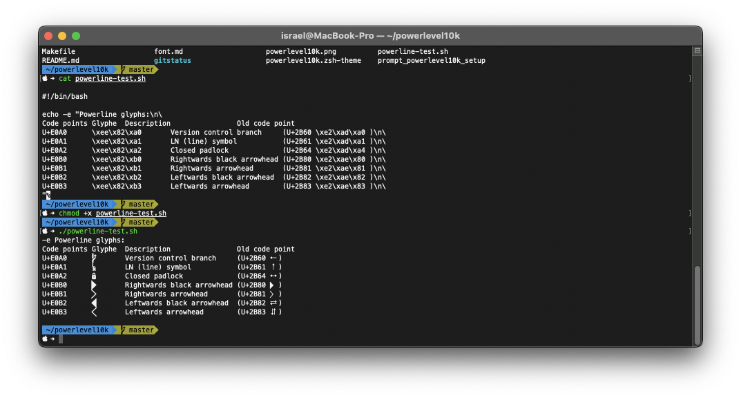 p10k configure not displaying symbols in iTerm2 - macOS · Issue #1744 · romkatv/powerlevel10k ...