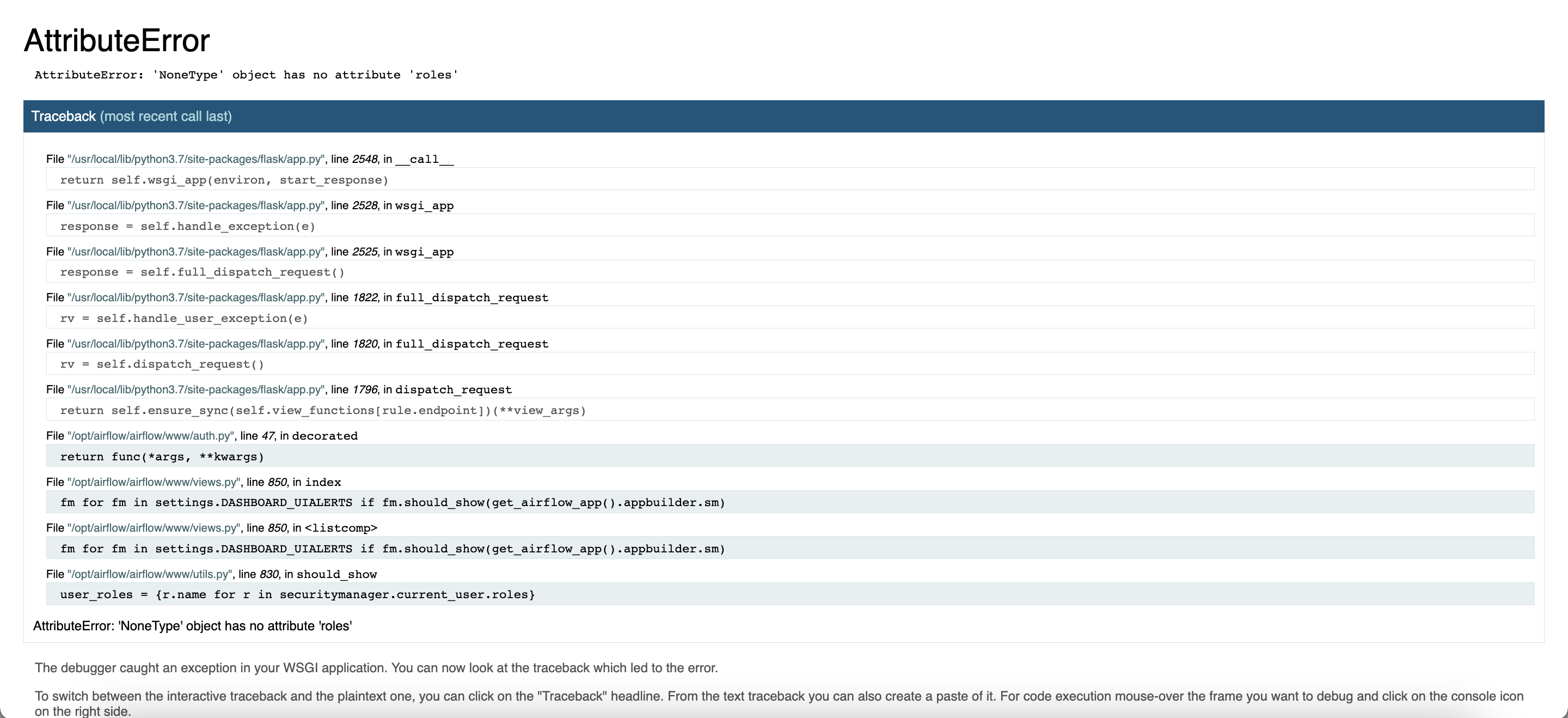 Uialert Returns Attributeerror Nonetype Object Has No Attribute Roles When Specifying Auth