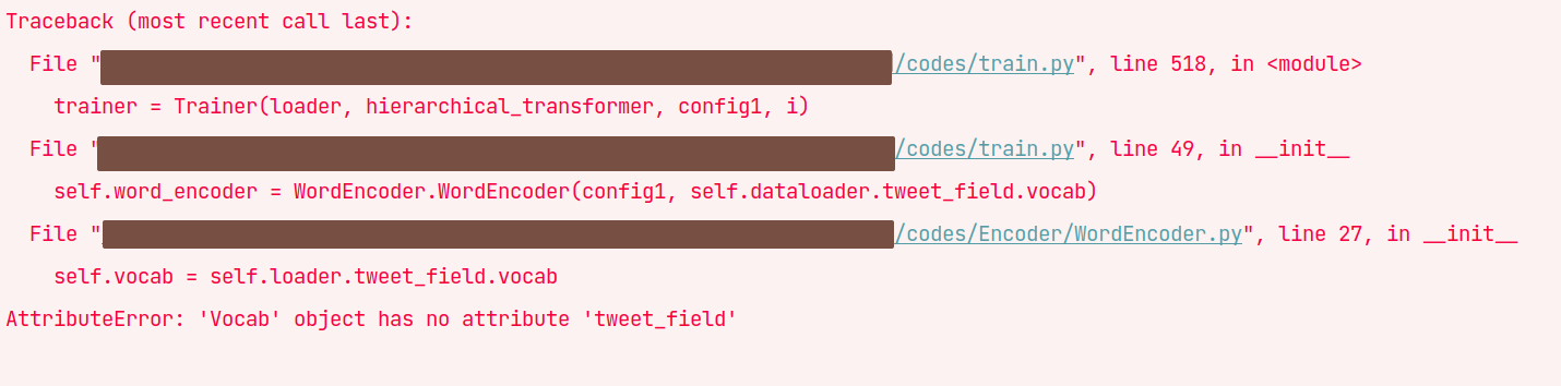AttributeError: 'Vocab' object has no attribute 'tweet_field' · Issue #5 · serenaklm/rumor ...