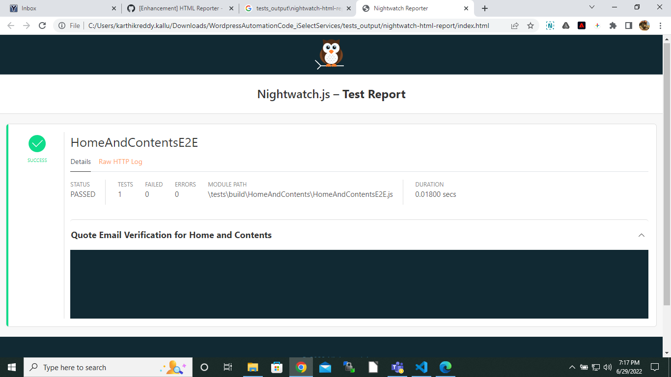 [Enhancement] HTML Reporter - MVP · Issue #3223 · nightwatchjs/nightwatch · GitHub