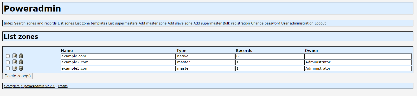 Poweradmin 2.2.1 / PowerDNS 4.6 not showing some dialogs (list zone, add zone, etc) · Issue #414 ...