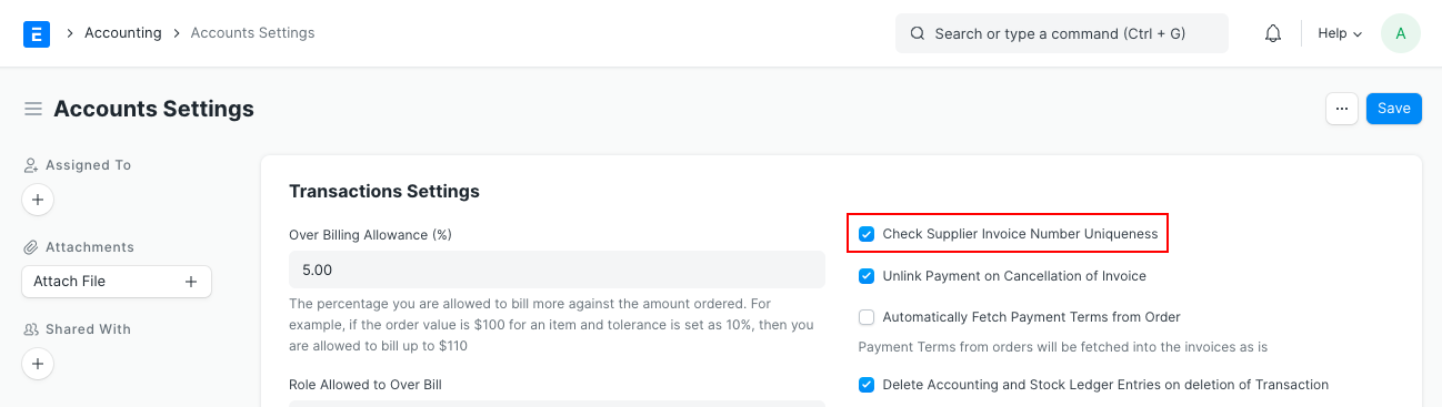 Clear Description || Check Supplier Invoice number Uniqueness. · Issue #36345 · frappe/erpnext ...