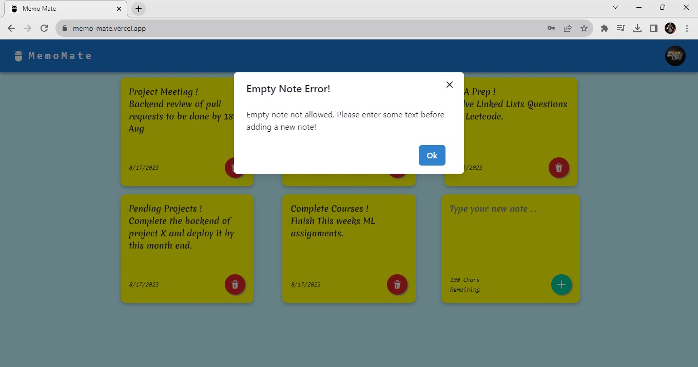 GitHub - Pr3mKum4r/Memo-Mate: A Fullstack note taking app made using React, chakra ui, material ...