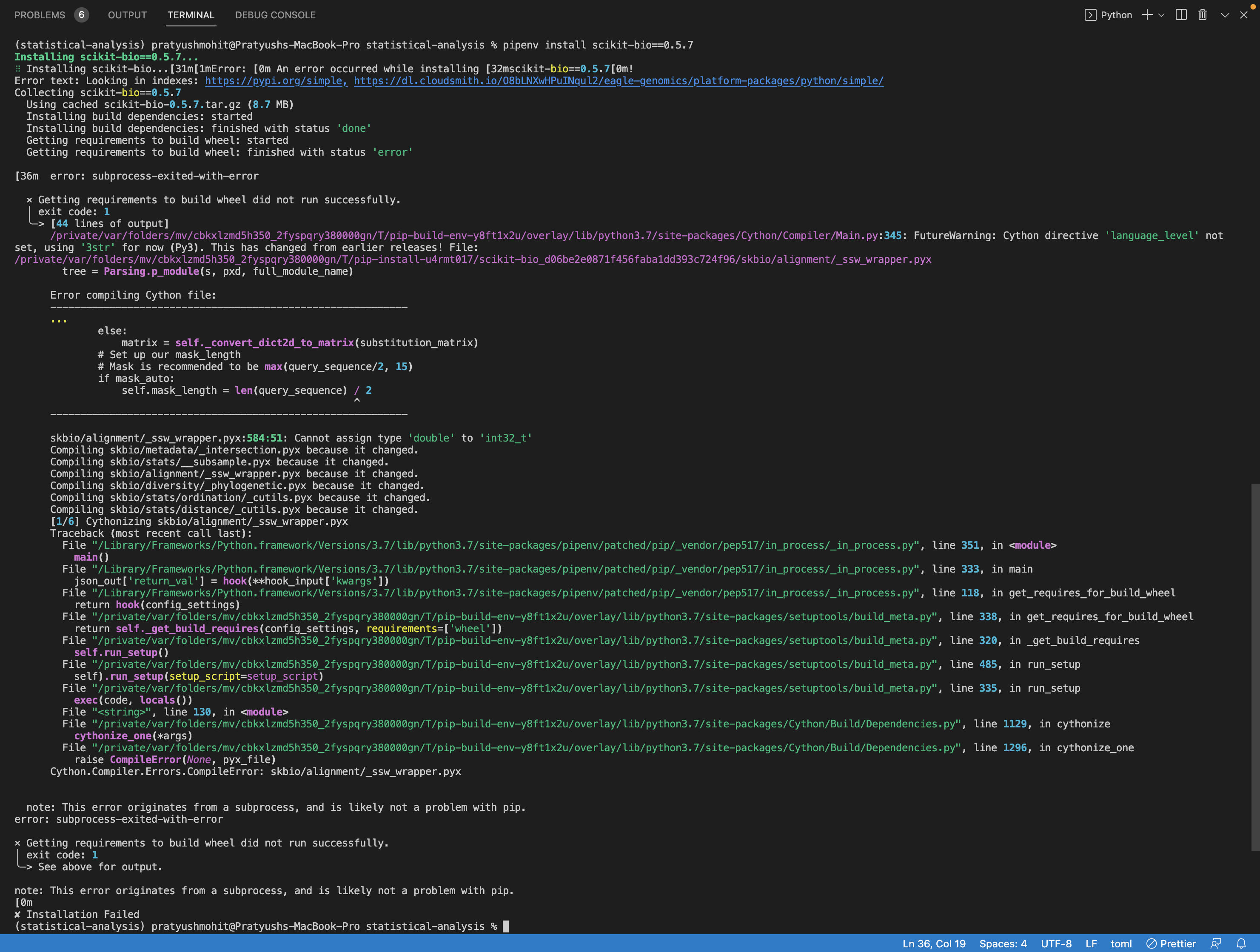 Unable to install scikit-bio==0.5.7 in python3.7 through pipenv · Issue #1841 · scikit-bio ...