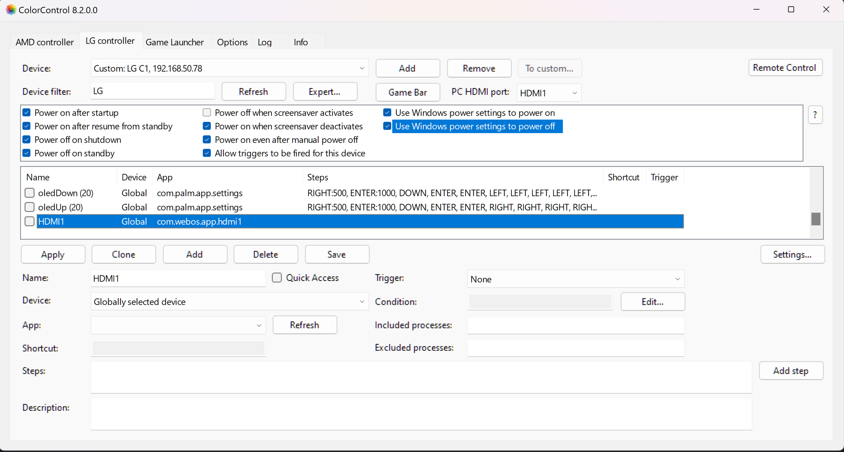 LG C1 AMD Cannot apply preset | Not Showing "Current Settings" · Issue #151 · Maassoft ...