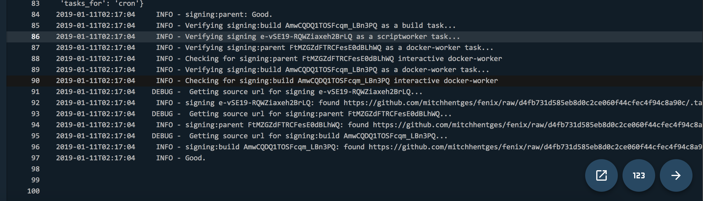 In small logs, top-right buttons can obscure text · Issue #401 · taskcluster/taskcluster-web ...