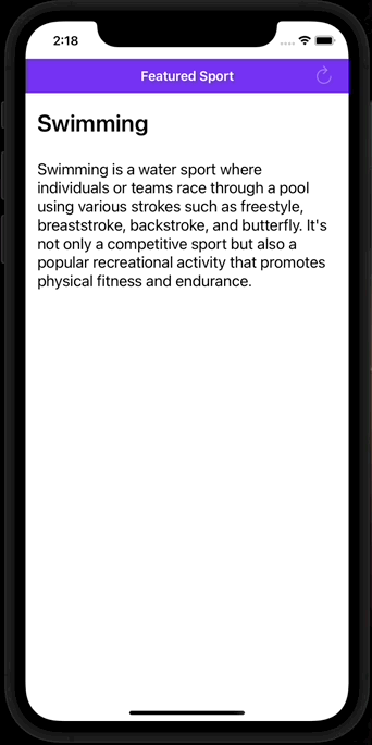 GitHub - alessonJuley/SportApp: The app displays a sport and includes a refresh button. When ...