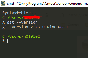 Cmder: init.bat has problems with Git · Issue #2612 · cmderdev/cmder · GitHub