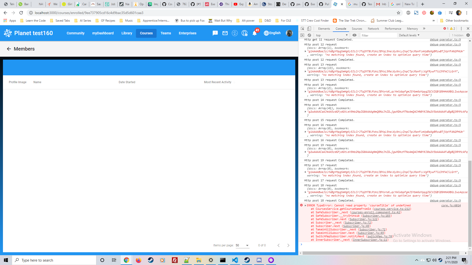 CoursesEnroll: Refresh error · Issue #5946 · open-learning-exchange/planet · GitHub