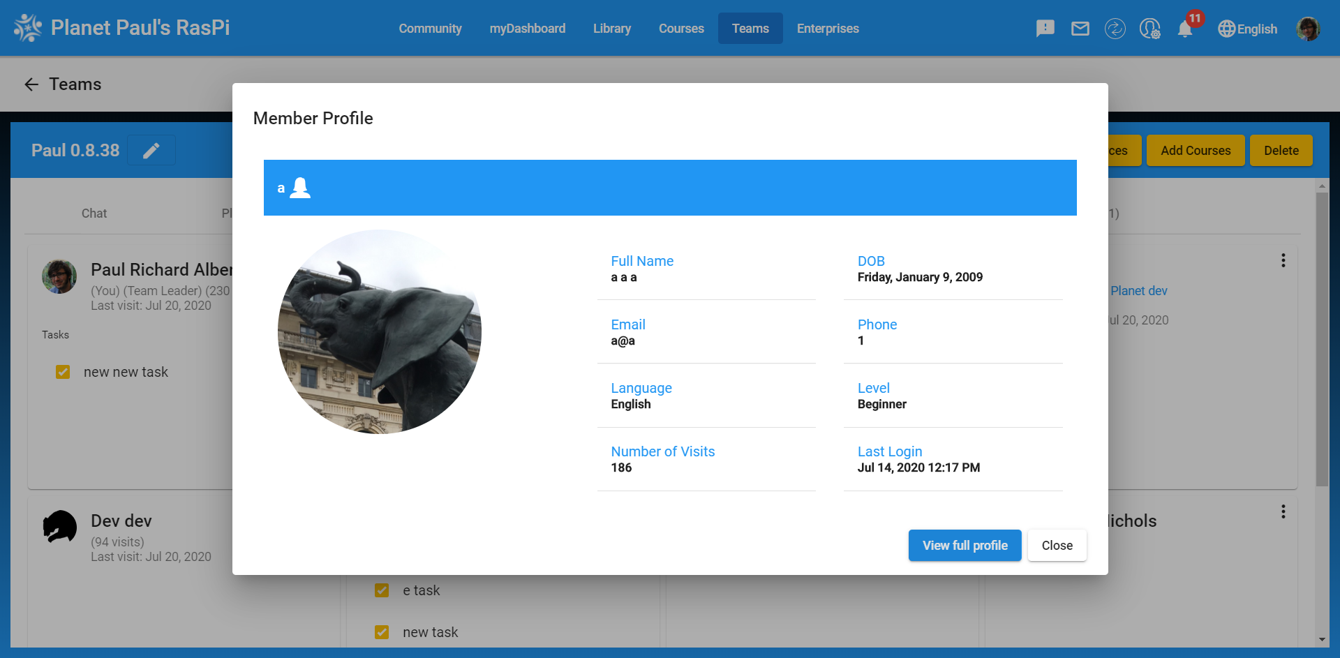 UsersProfileDialog: Open profile button routes to own profile · Issue ...