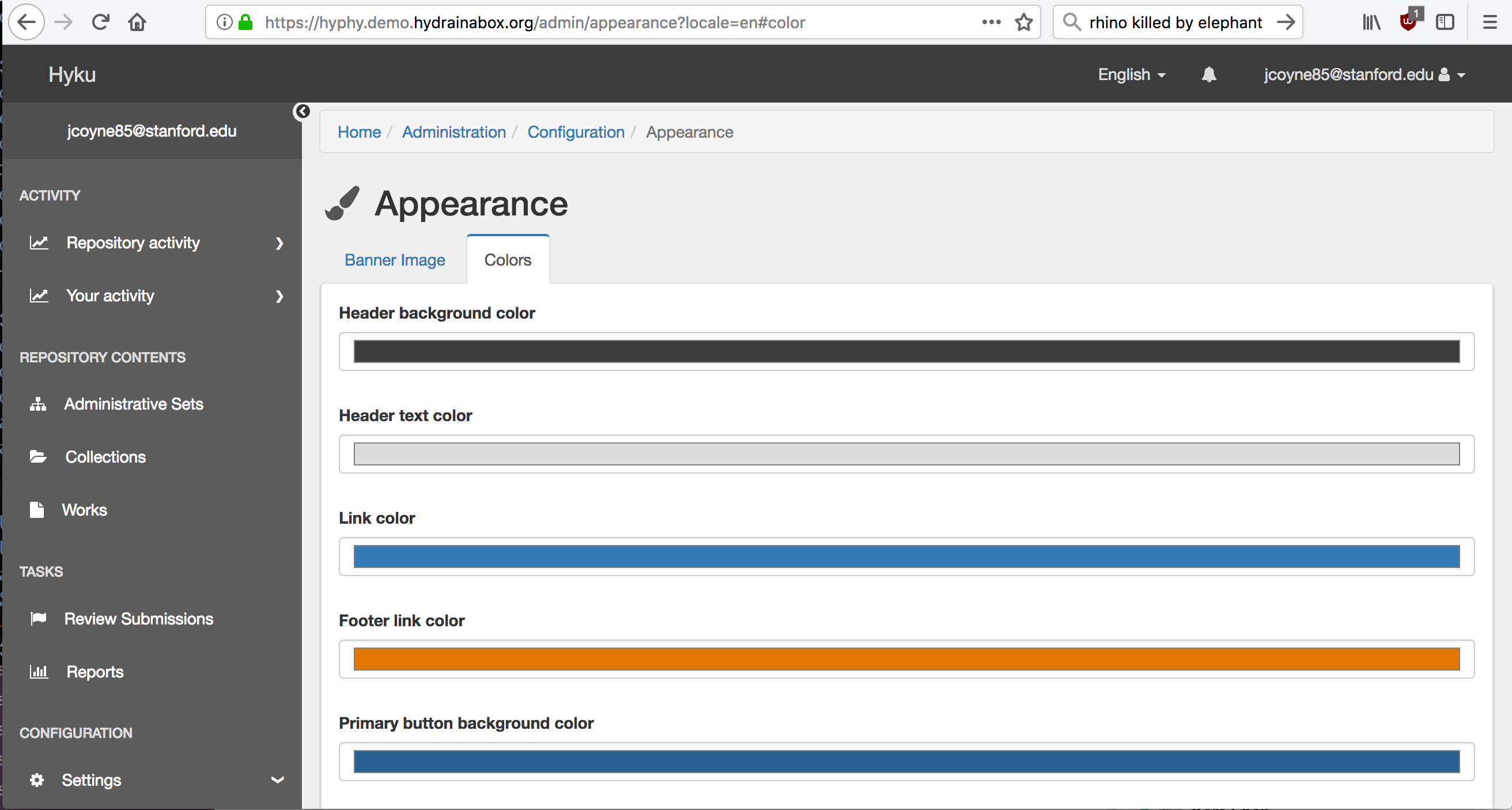 Text Contrast Errors for Foreground and Background Colors · Issue #1962 · samvera/hyrax · GitHub