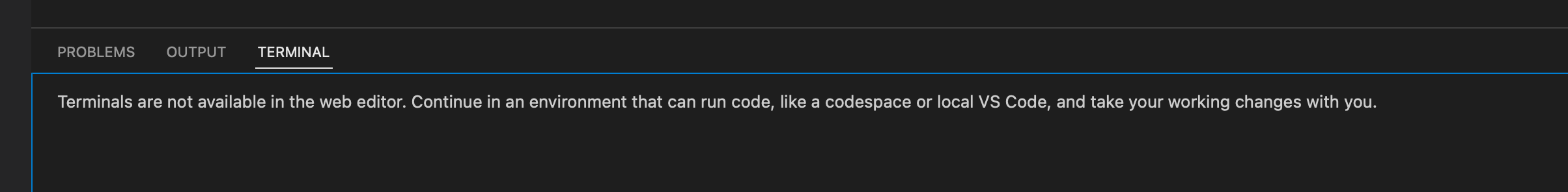 Continue On In Web Terminaldebug Without Remote Repository Should Not