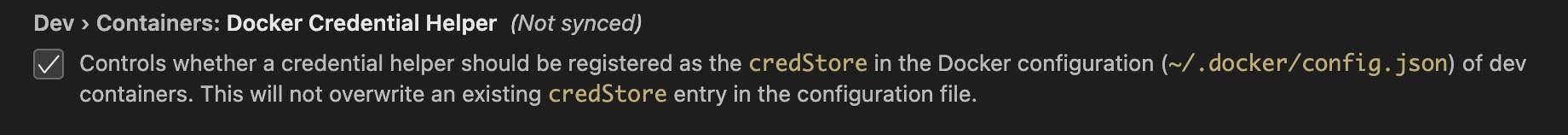 Devcontainer version 0.275 - auto adding ~/.docker/config.json with credsStore specified which ...