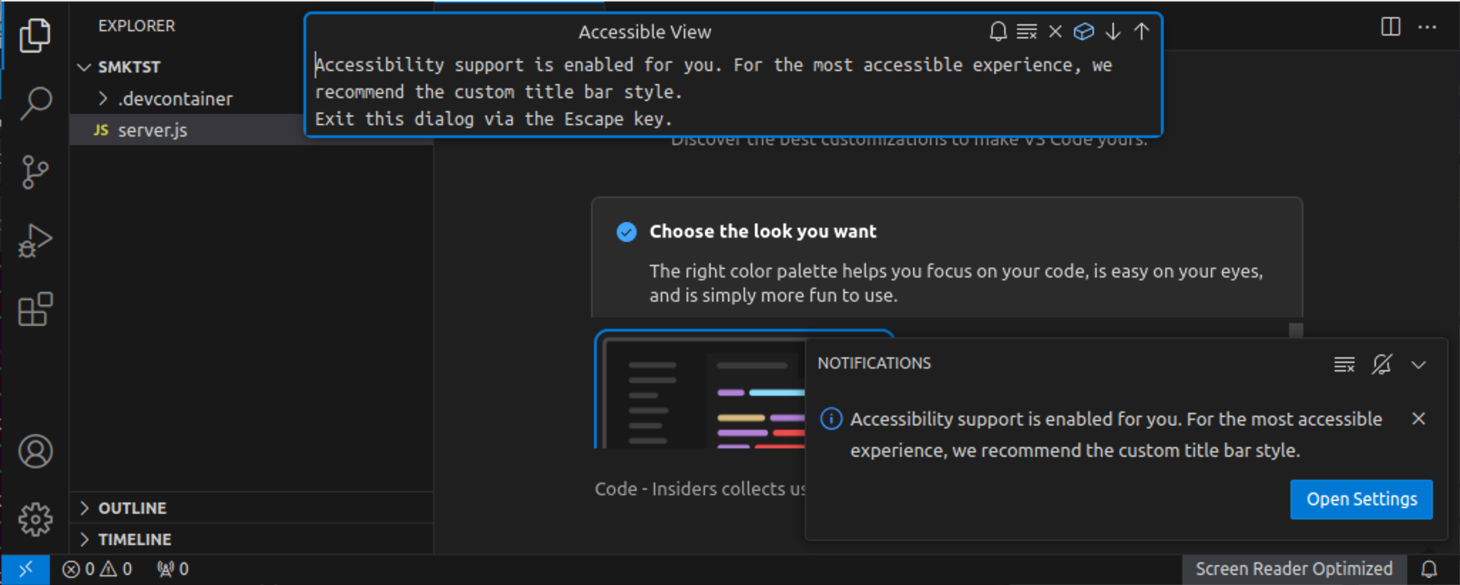 Notifications Accessible View: Show Recommendations button does not work · Issue #191710 ...