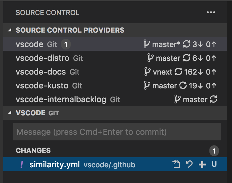 SCM: Add empty line between last repository and current repository section · Issue #43751 ...
