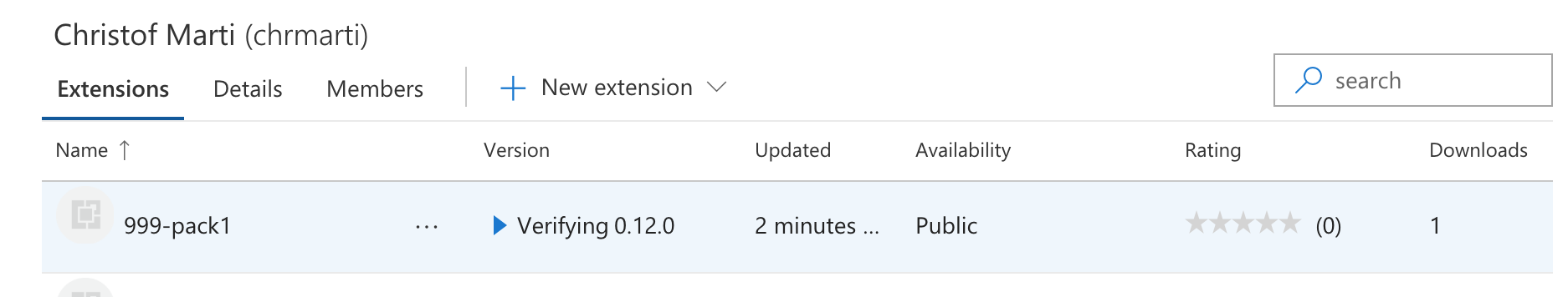 Installed extension that is still being verified · Issue #55028 ...