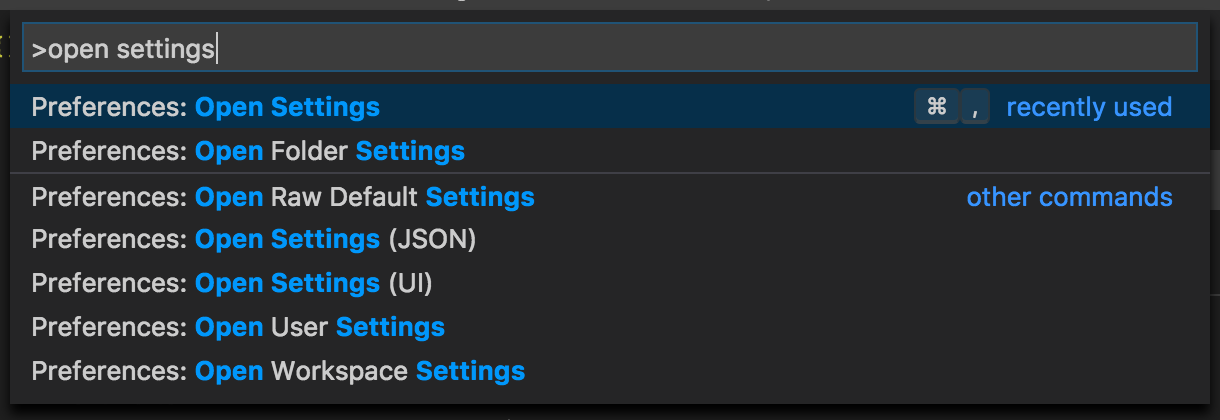 Too many "Open Settings" commands · Issue #57381 · microsoft/vscode ...