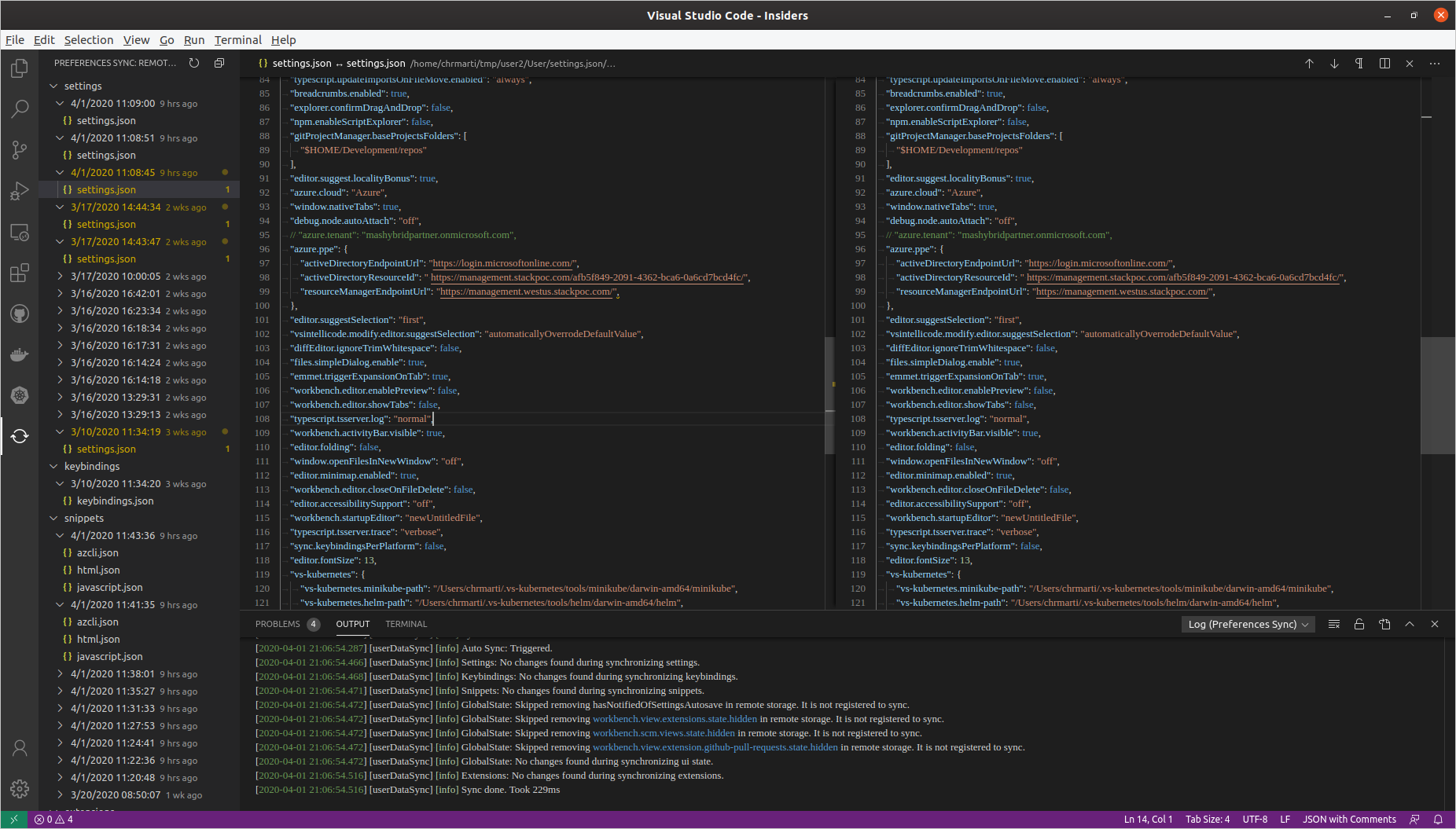 Diff with previous version in sync activity view · Issue #94203 · microsoft/vscode · GitHub