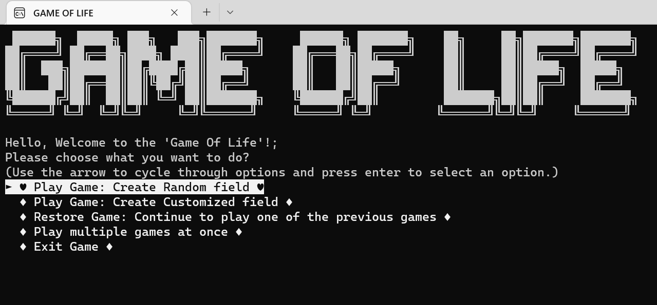 GitHub - ALagodzinska/ConwaysGameOfLife: Console application - Conway's ... GitHub - ALagodzinska/ConwaysGameOfLife: Console application - Conway's ...