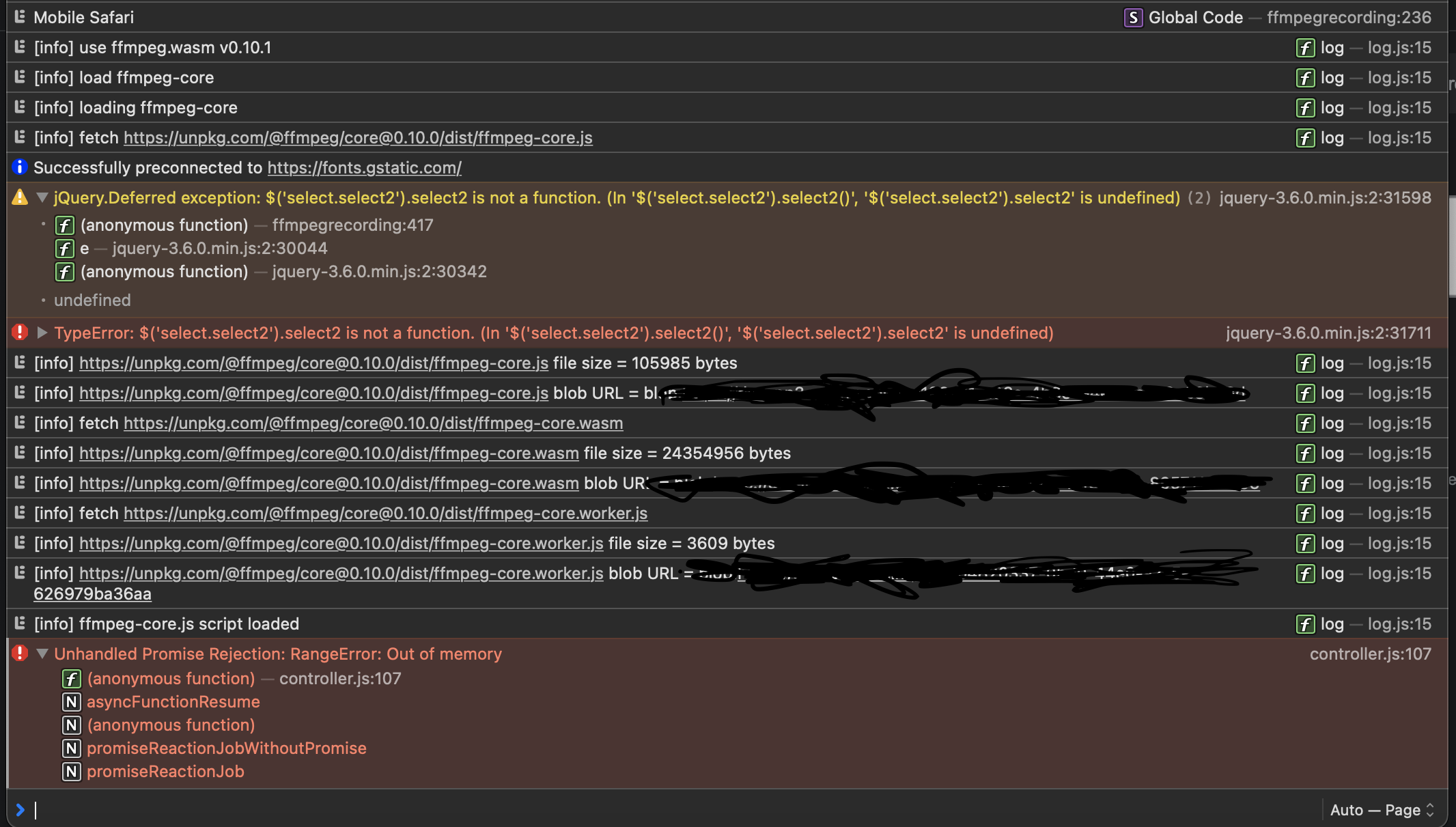 Support For IOS Mobile · Issue #299 · ffmpegwasm/ffmpeg.wasm · GitHub