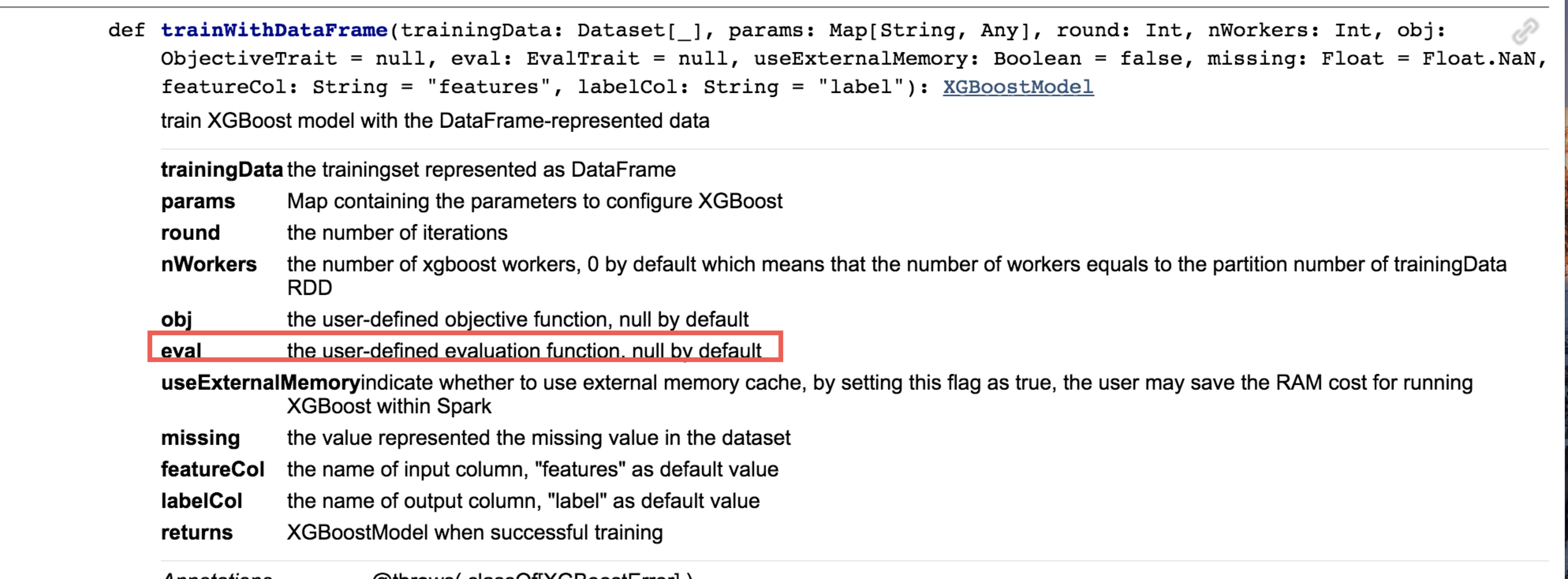 How does spark version xgboost train with valid dataset and eval func? · Issue #2919 · dmlc ...