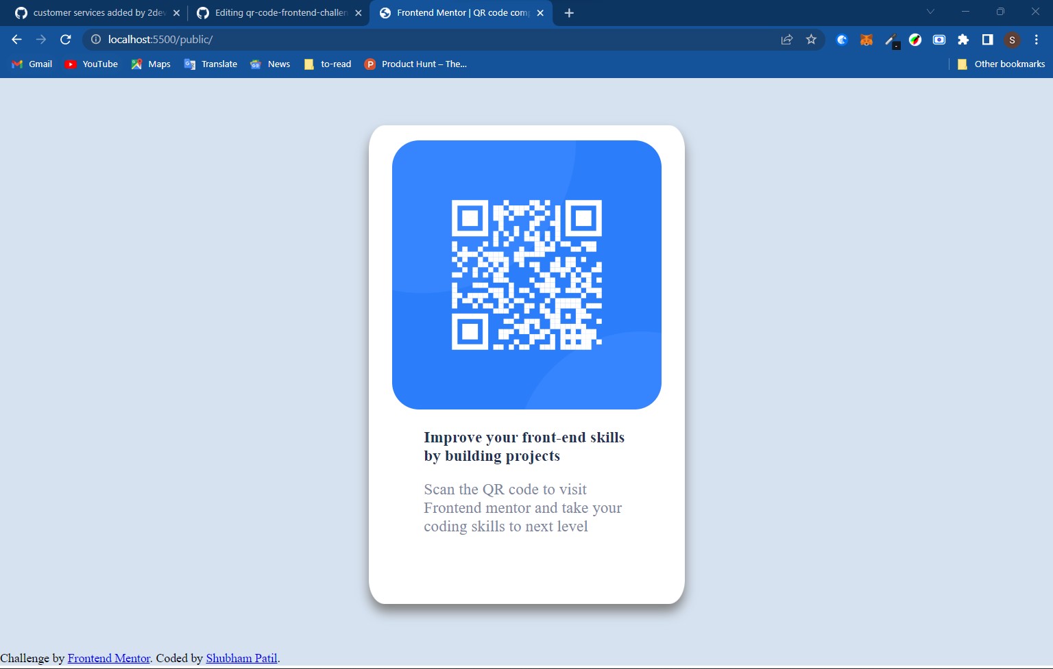 GitHub - ShubhamPatil0723/qr-code-frontend-challenge