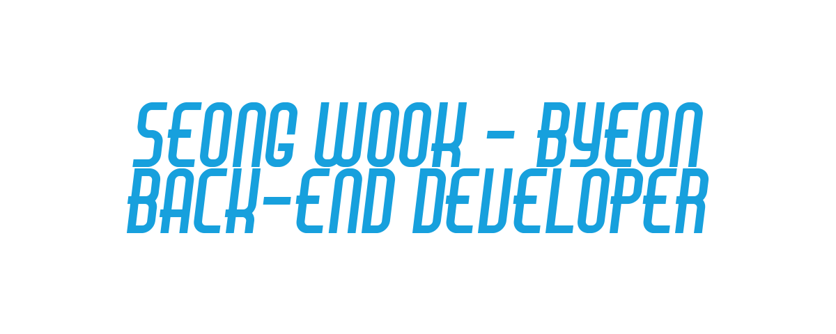 ByeonSeongWook (Byeon Seong Wook) · GitHub