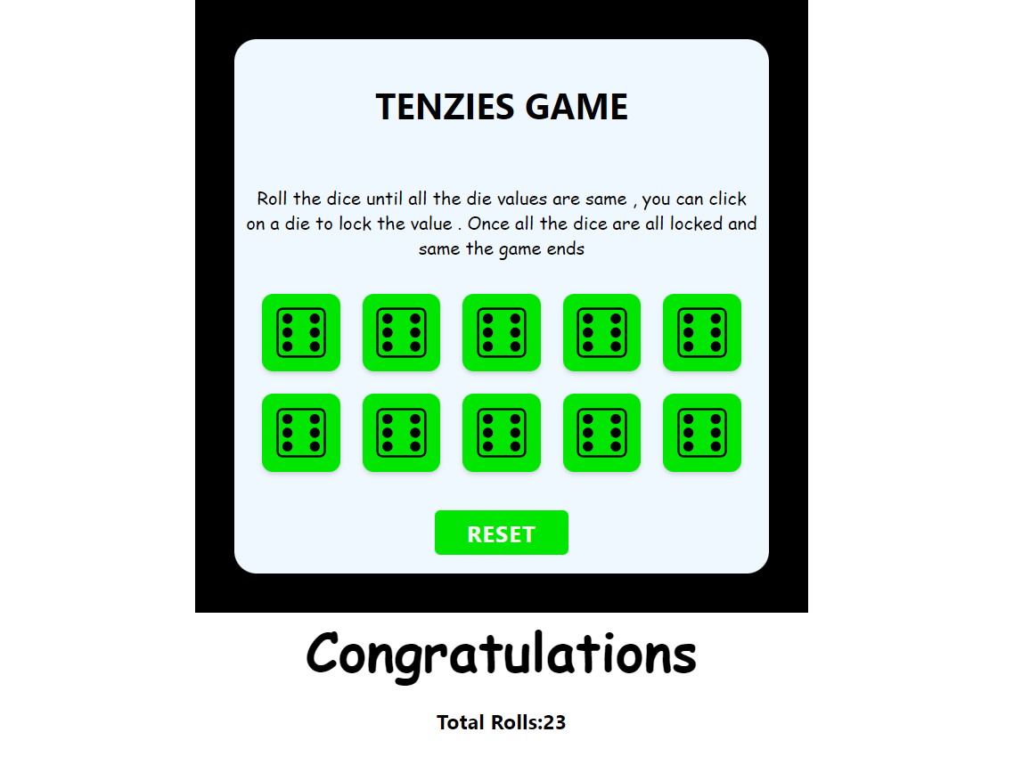 GitHub - hemanth850/Tenzies-Game: A fun dice game in which the player has to roll the die until ...