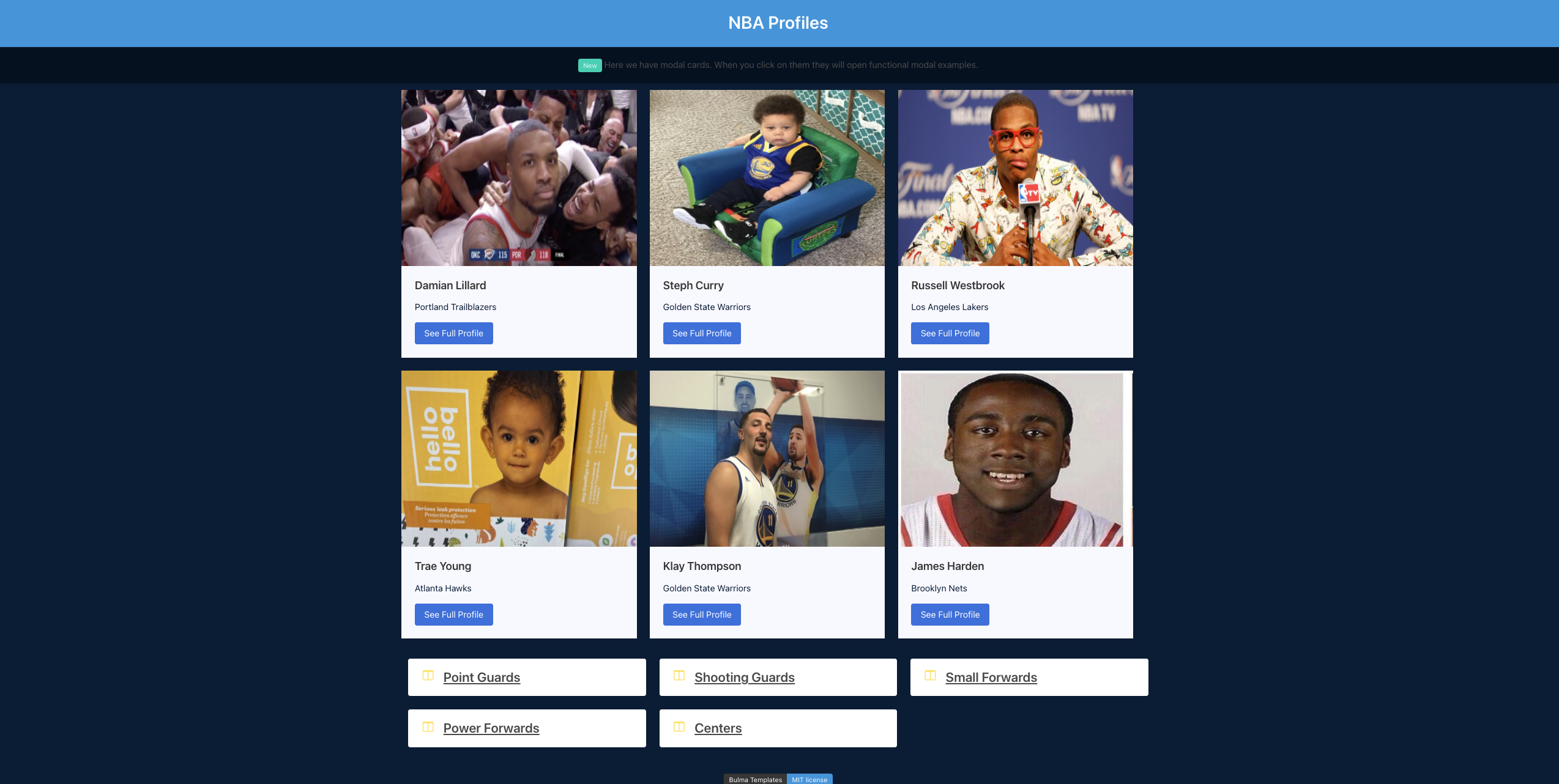 GitHub - kawaharm/nba-profiles: Showcase nba player profiles using React